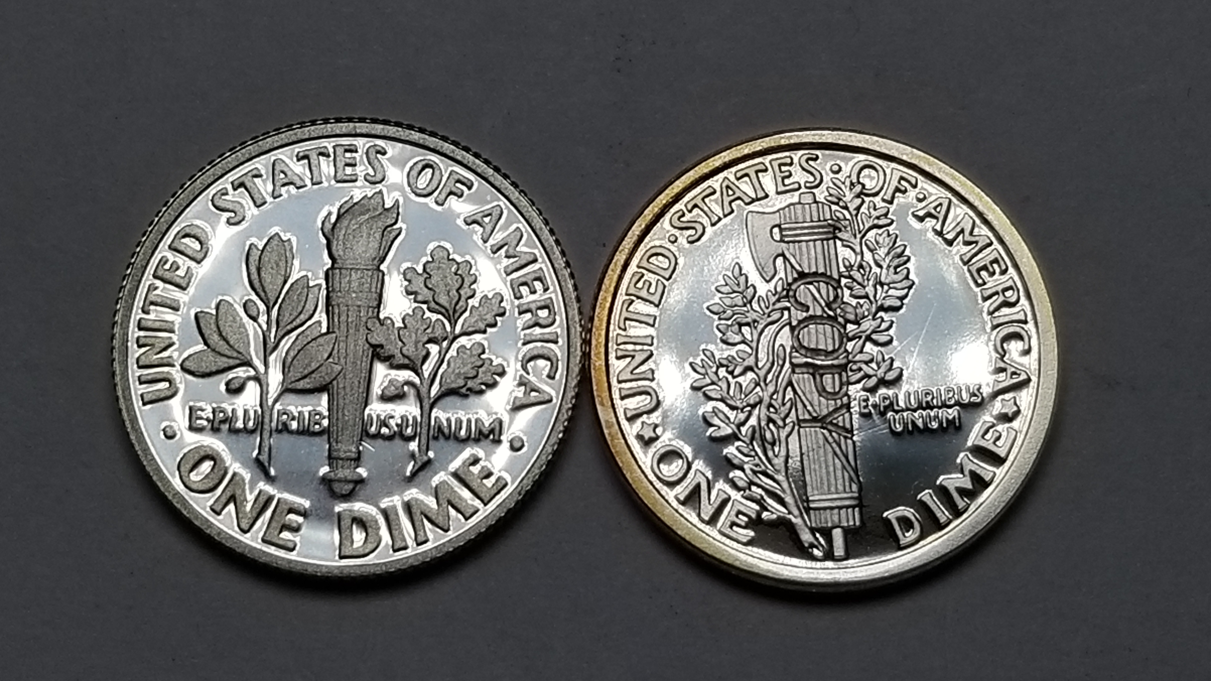 2 Silver Proof Dimes Roosevelt and Mercury Replica | Property Room