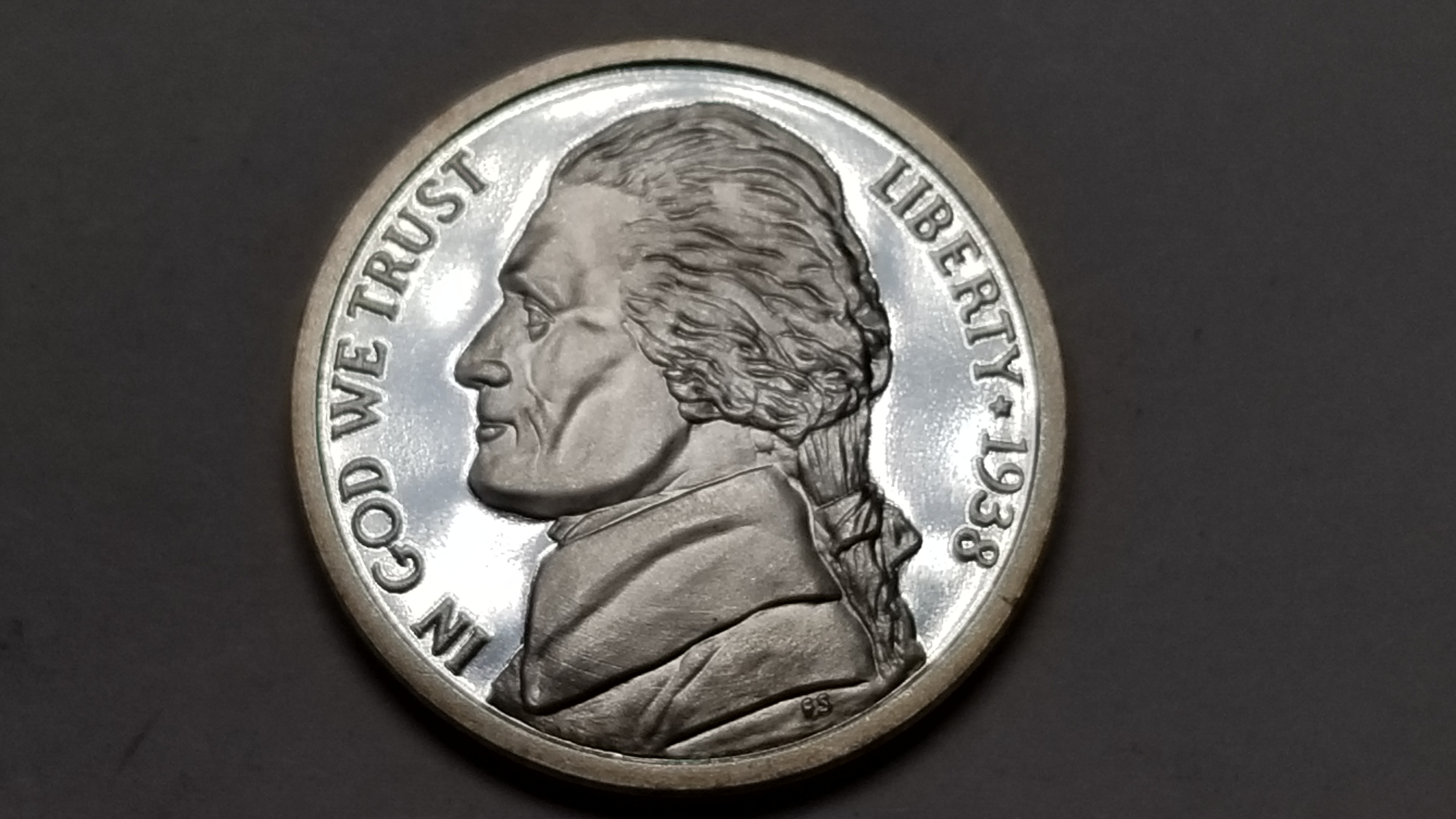 1938 Jefferson Nickel Pure Silver Replica | Property Room
