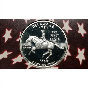 1999 S Silver Delaware State Quarter Gem Proof Cameo | Property Room