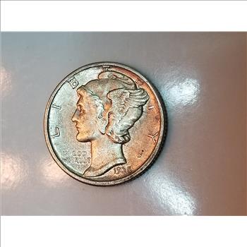 1935 D Mercury Dime Uncirculated Full Split Bands | Property Room