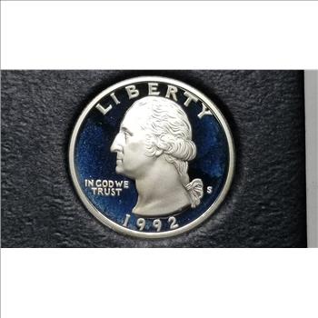 1992 S Silver Washington Quarter Gem Proof Cameo | Property Room