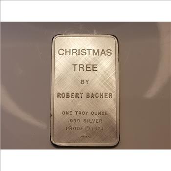 1974 Christmas Tree by Robert Bacher 1oz Silver Bar | Property Room