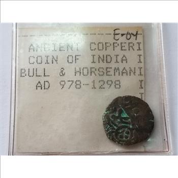 978-1298 Ancient Copper Coin Of India Bull And Horseman | Property Room