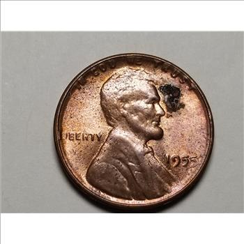 1955 Lincoln Cent Wheat Penny Poor Mans ddbl dye Uncirculated ...