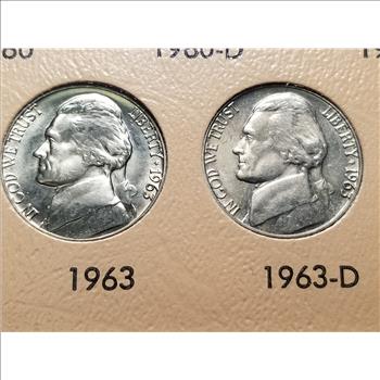 1963 And 1963 D Jefferson Nickels From a BU Set | Property Room