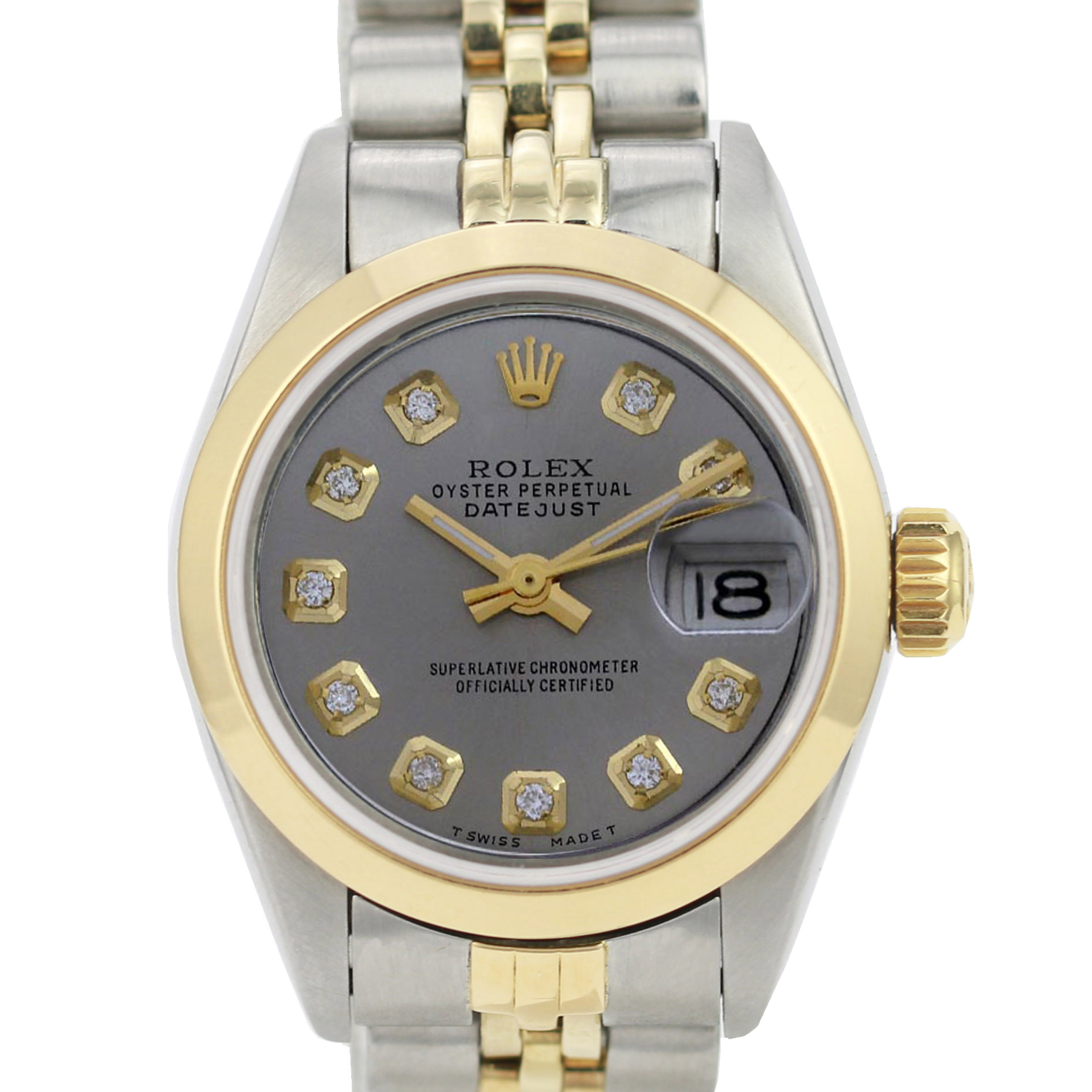 Rolex Lady Datejust 26mm Diamond Dial Smooth Bezel Watch | Property Room