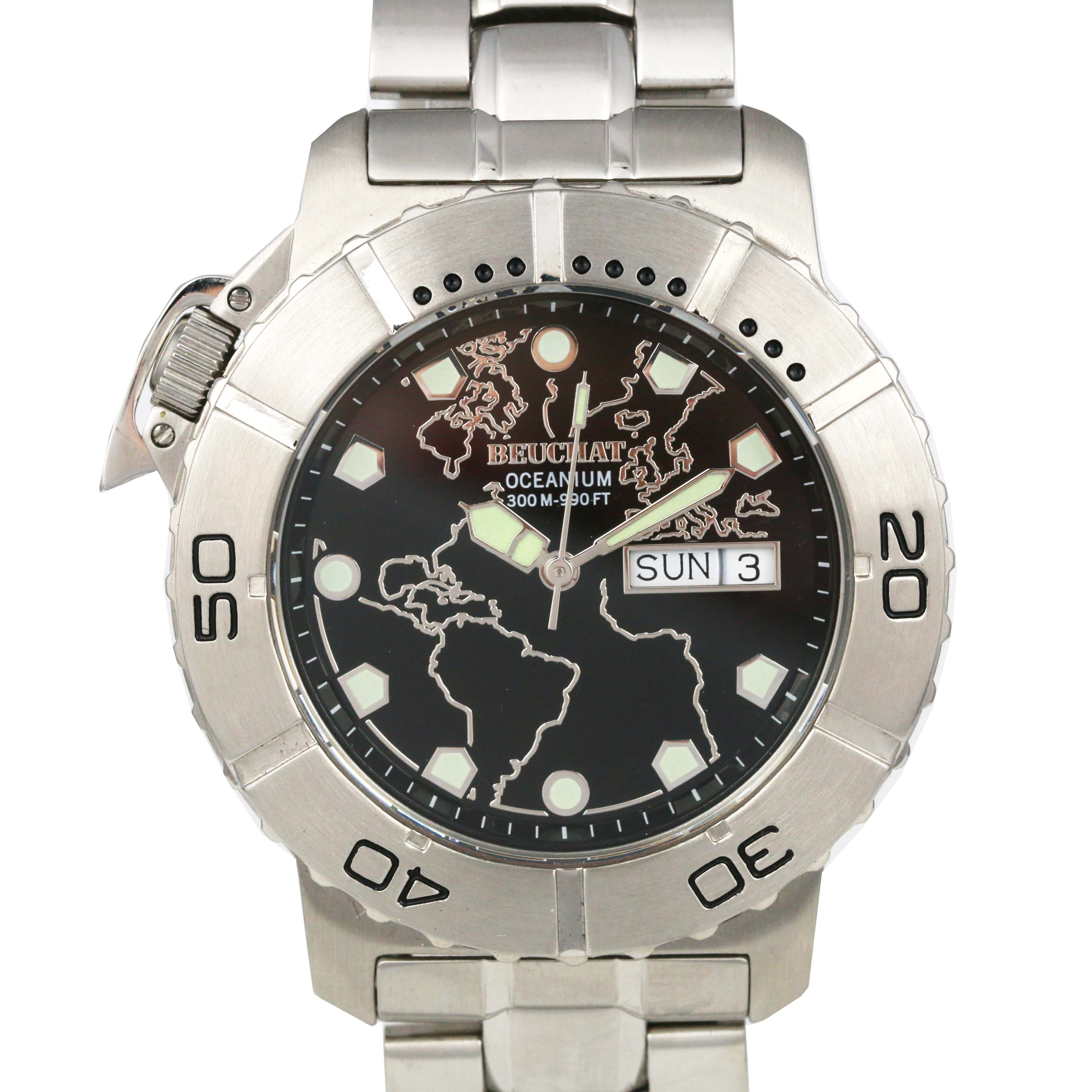 Brandnew Swiss Made Men's Diver Watch BEUCHAT OCEANIUM Stainless Steel ...