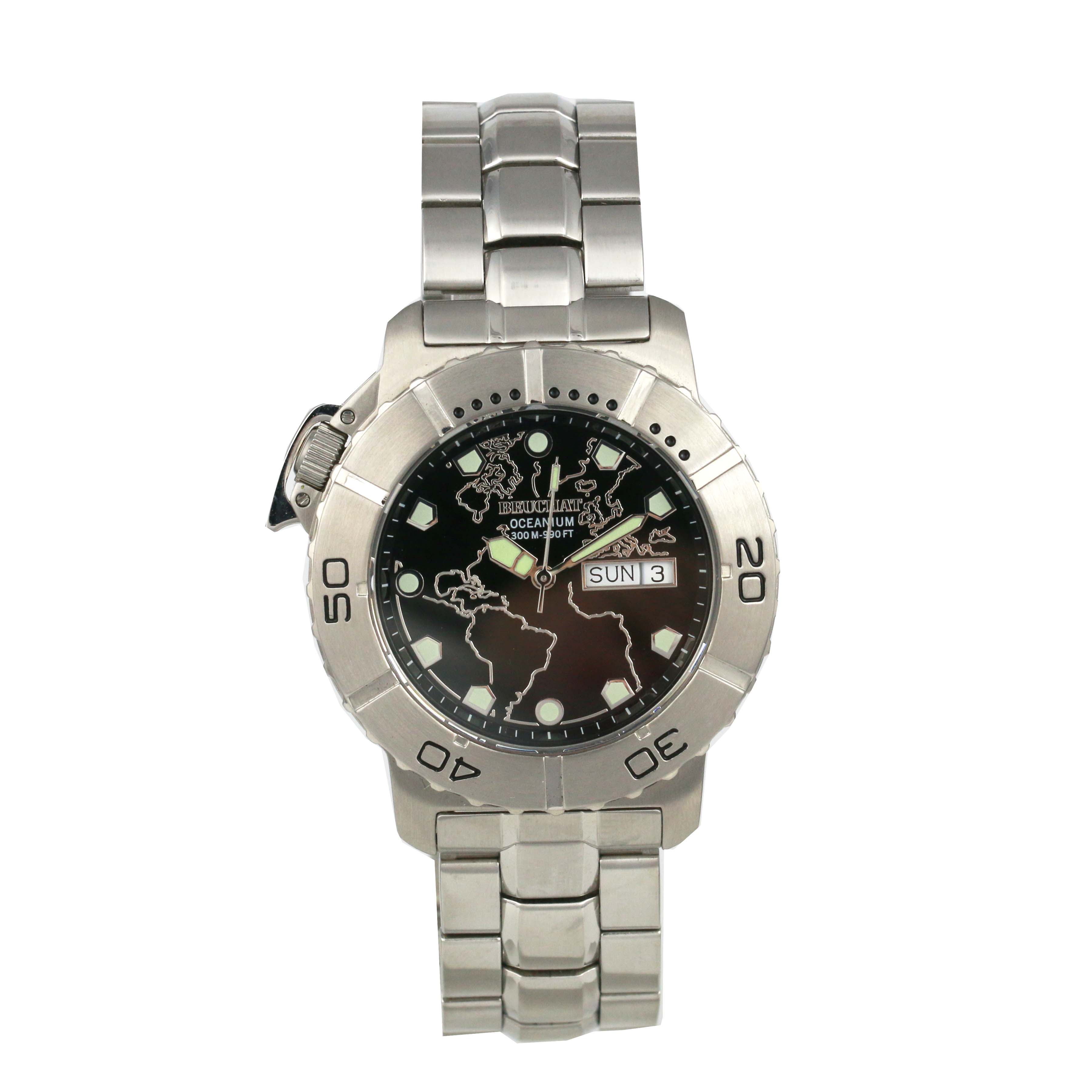 Brandnew Swiss Made Men's Diver Watch BEUCHAT OCEANIUM Stainless Steel ...