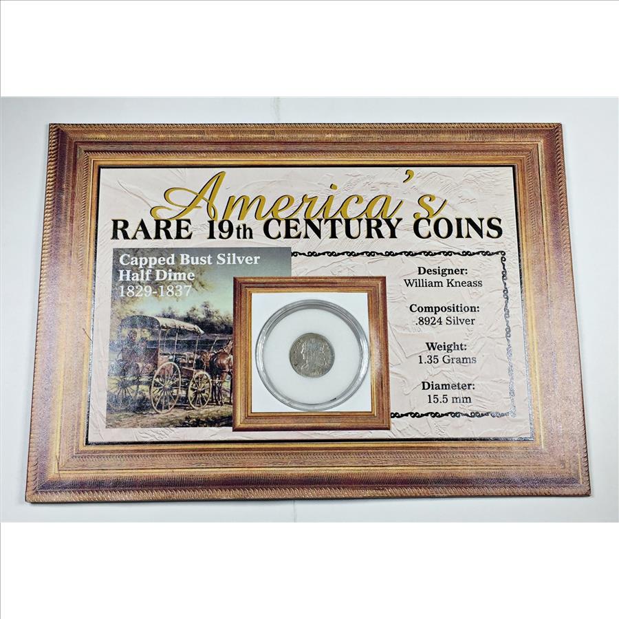 1835 Silver Capped Bust Half Dime*Encased in Story Board*America's Rare ...