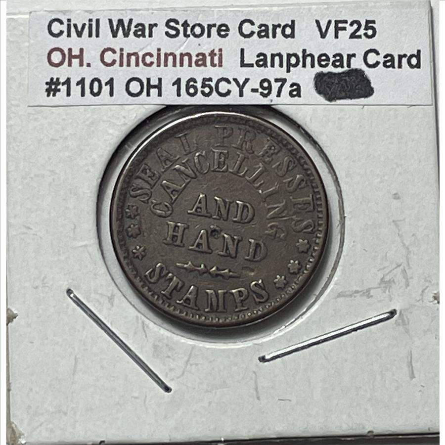 1861-1865 Civil War Store Card Token - Lamphear Metallic Cards - Seal ...