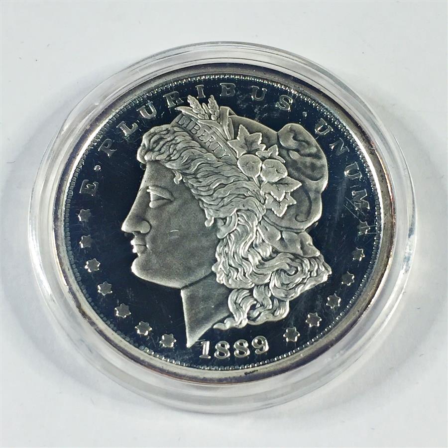 1889-CC Silver Layered Morgan Silver Dollar Replica*Proof*In Protective ...