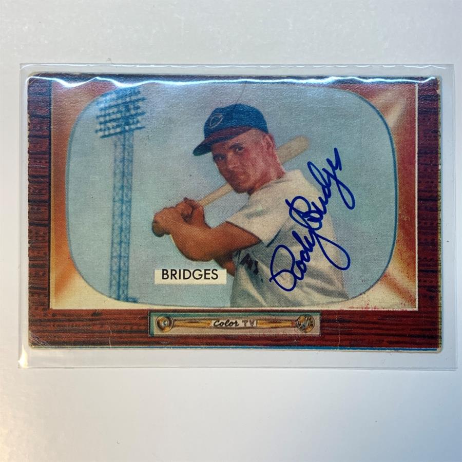 1955 Bowman Autographed Rocky Bridges Card in Protective Holder ...