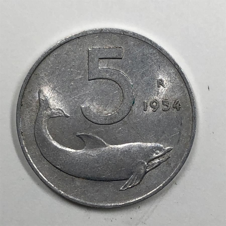 1956 Italy 5 Cent Dolphin Aluminum | Property Room