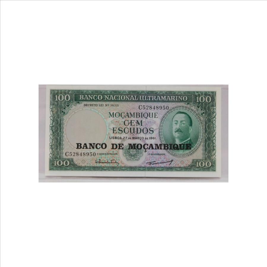 1961 Mozambique 100 Escudos Crisp Uncirculated Banknote | Property Room
