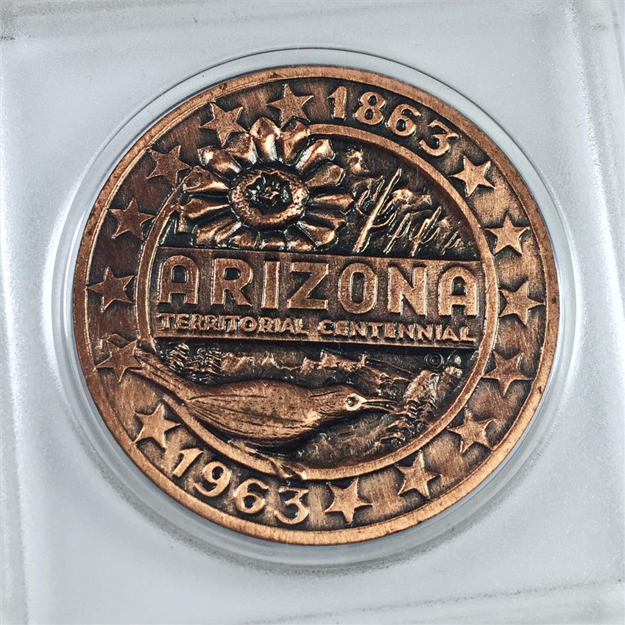 1963 Arizona Territorial Centennial*1.5" Diameter in Custom Holder ...