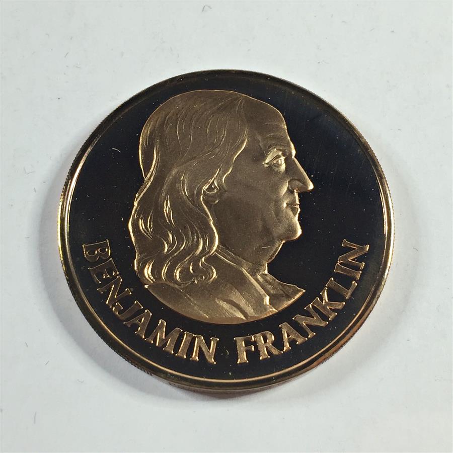 1971 Benjamin Franklin Commemorative Bronze Medallion*Proof*1.5 ...