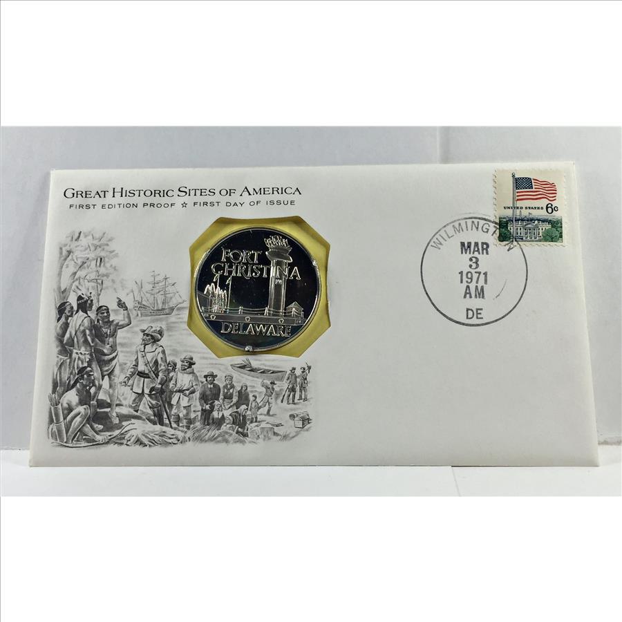 1971 Sterling Silver First Edition Proof Commemorative*First Day of Issue*FDC w/ Stamp*Fort ...