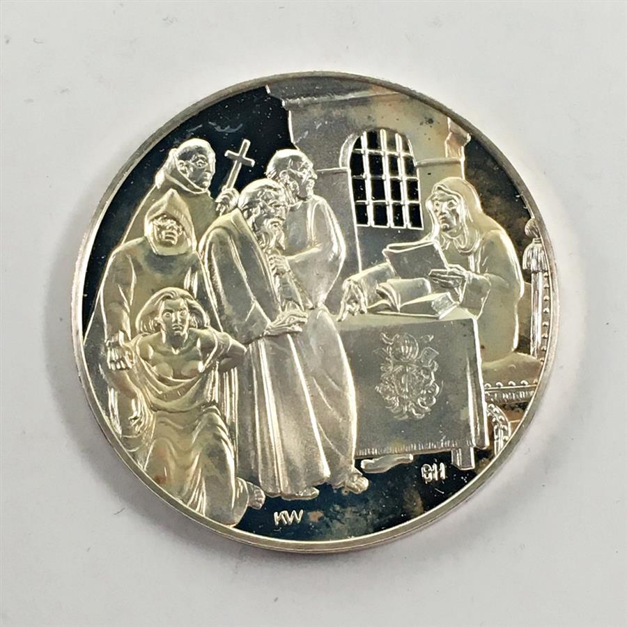 1971*Commemorative Sterling Silver Jewish Round*Inquisition*25.4 ...