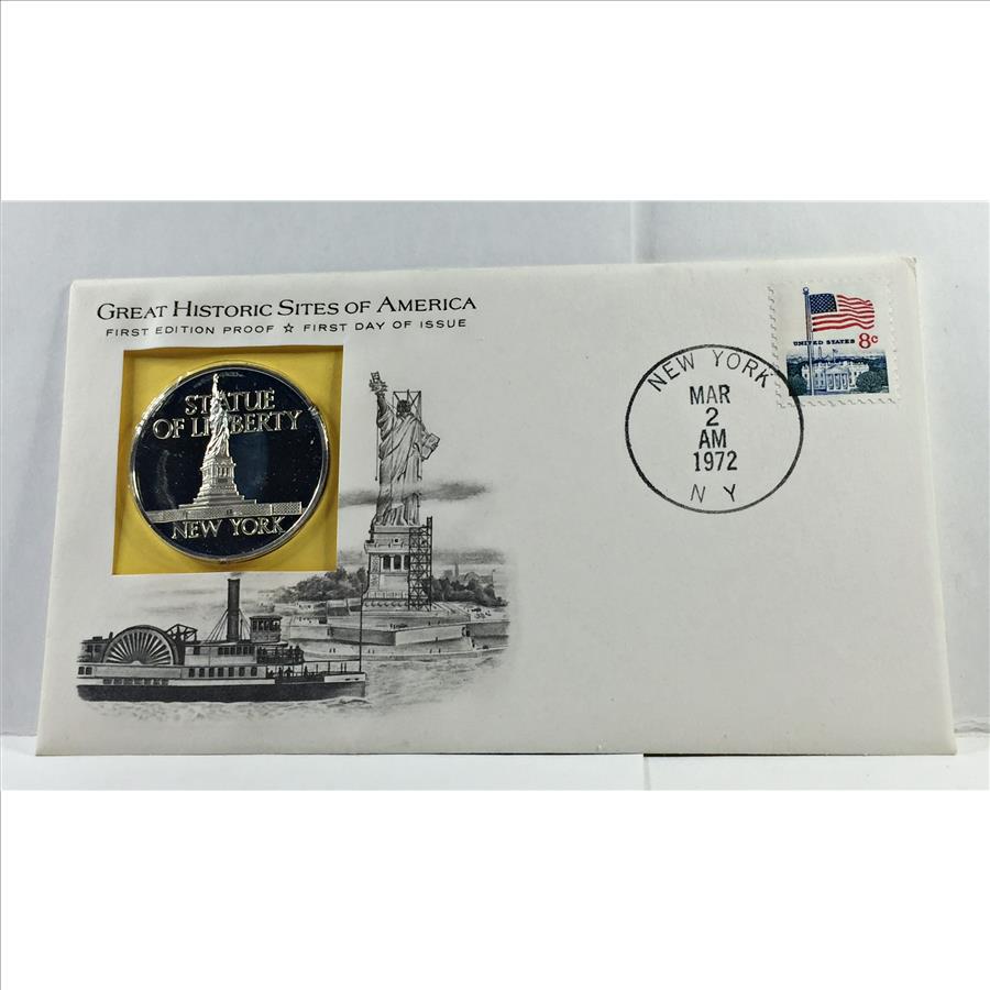 1972 Approx. 1oz Sterling Silver First Edition Proof Commemorative*First Day of Issue*FDC w ...