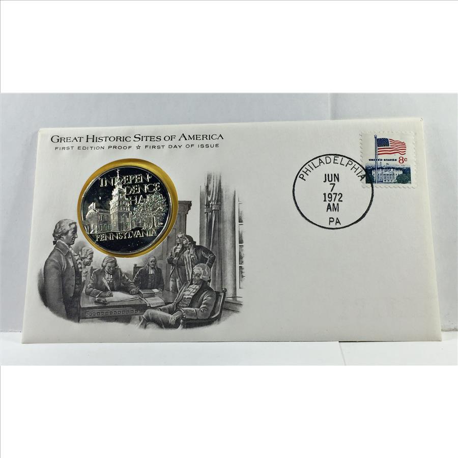 1972 Sterling Silver First Edition Proof Commemorative*First Day of Issue*FDC w/ Stamp ...