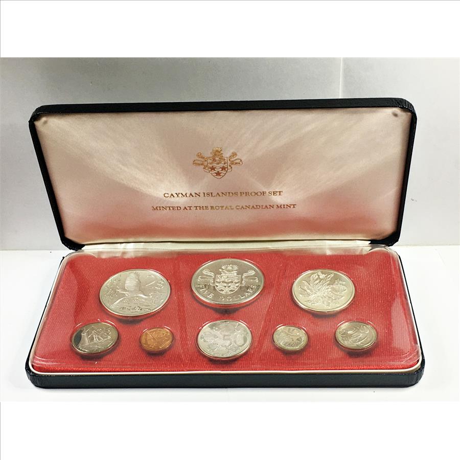1974 Cayman Islands Proof Silver Set*Eight Coin Set in Sturdy ...