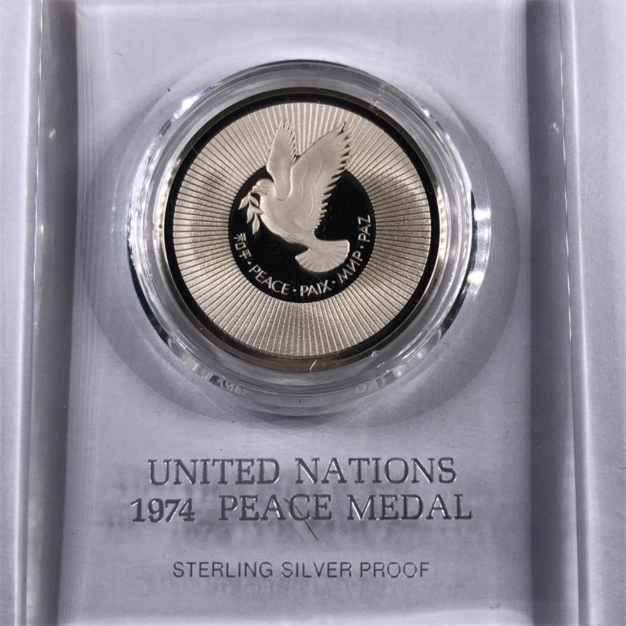 1974 Sterling Silver Proof United Nations Peace Medal*In Original ...