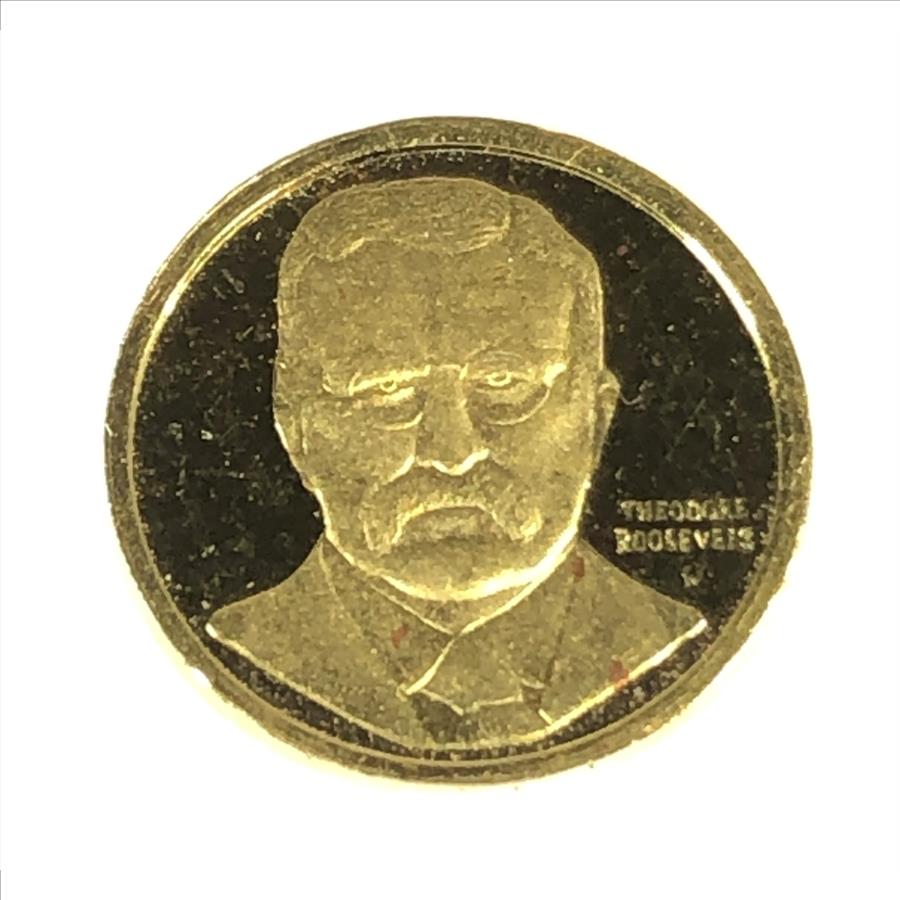 1975 24K Gold Theodore Roosevelt Commemorative Medallion*.0579oz AGW*1/ ...