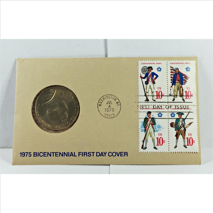 1975 American Revolution Bicentennial First Day Cover*1.5" Bronze ...