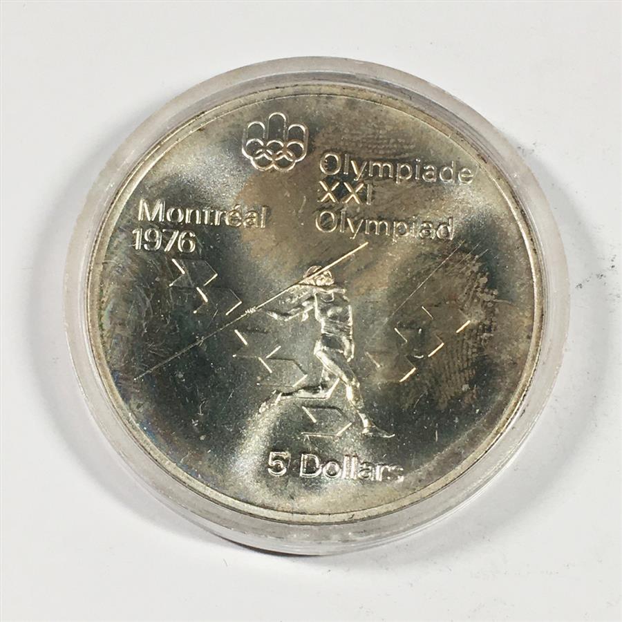 1975 Canada $5 Olympic Silver Coin*Javelin Throw*High Grade*In ...