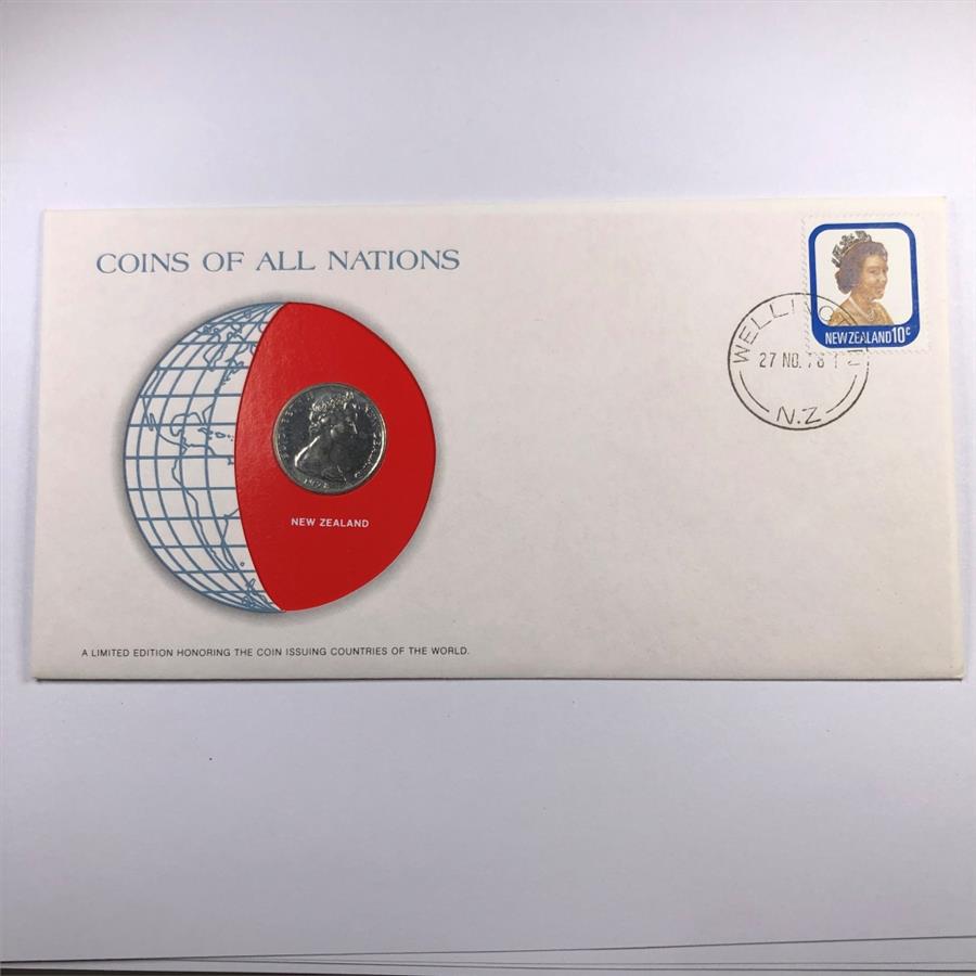 1978 New Zealand FDC with a 1978 Uncirculated Coin and Stamp*With COA ...