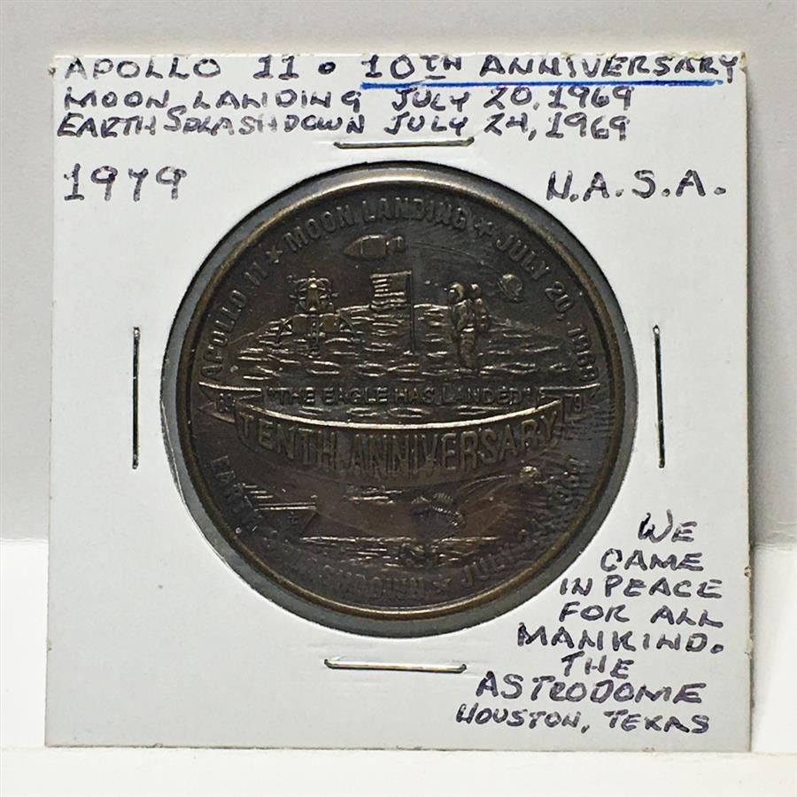 1979 Apollo 11 10th Anniversary Commemorative Medallion*Bronze*40mm ...