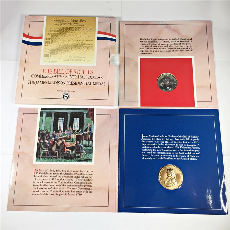 1993-W Bill of Right/James Madison Uncirculated Silver Half Dollar Plus ...
