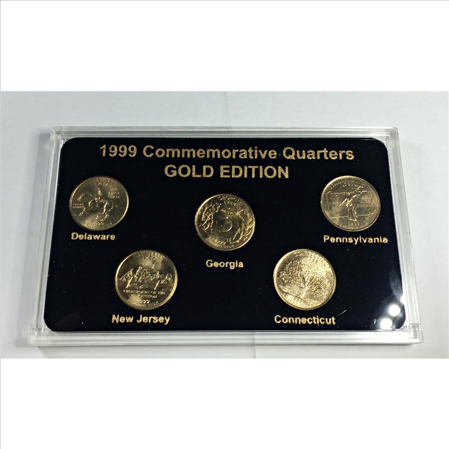 1999 24K Gold Layered Edition of United States Commemorative Quarters ...