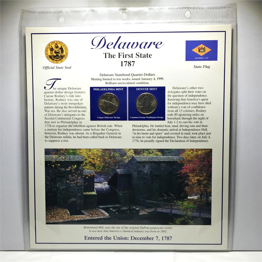 1999-D & P Delaware Commemorative State Quarters*Uncirculated with 2 ...