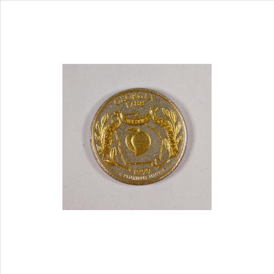 1999-P Enhanced Silver with 24K Gold Highlights Georgia Commemorative ...