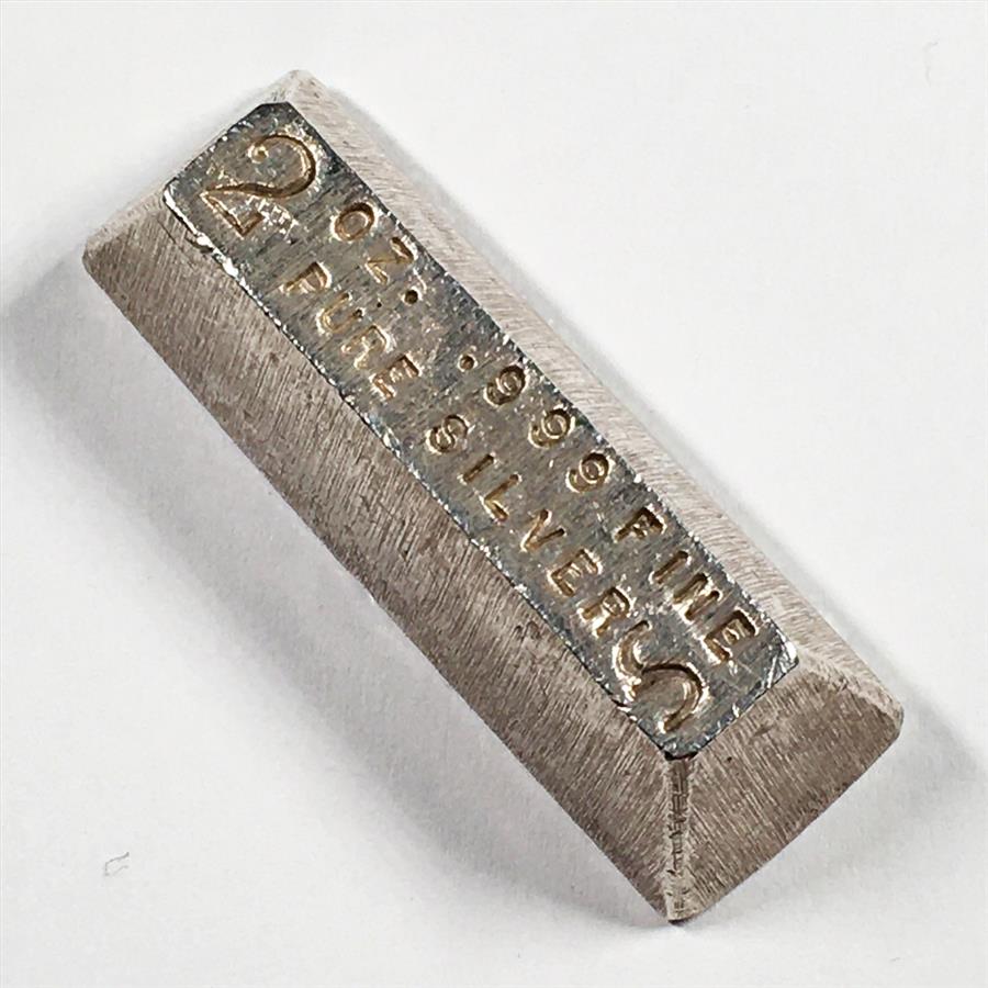 2 oz Vintage Hand Poured 999 Silver Bar | Property Room
