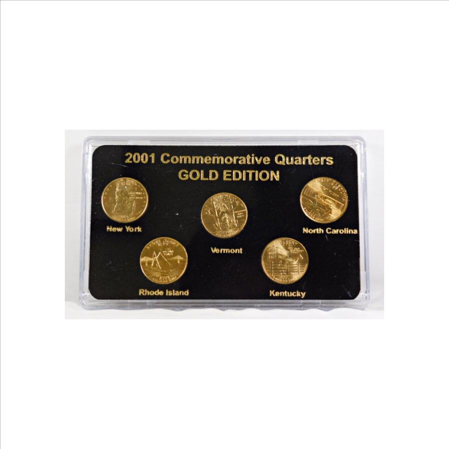 2001 Commemorative State Quarters-Gold Edition*24K Gold Layered in ...