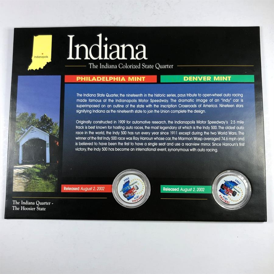 2002 Indiana Colorized Quarter P&D Mint Mark Sets in High Grade ...