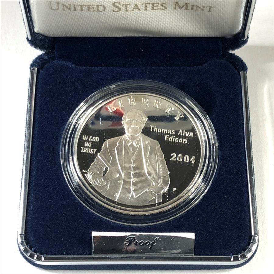 2004-P Thomas Alva Edison Commemorative Proof Silver Dollar*In Original ...