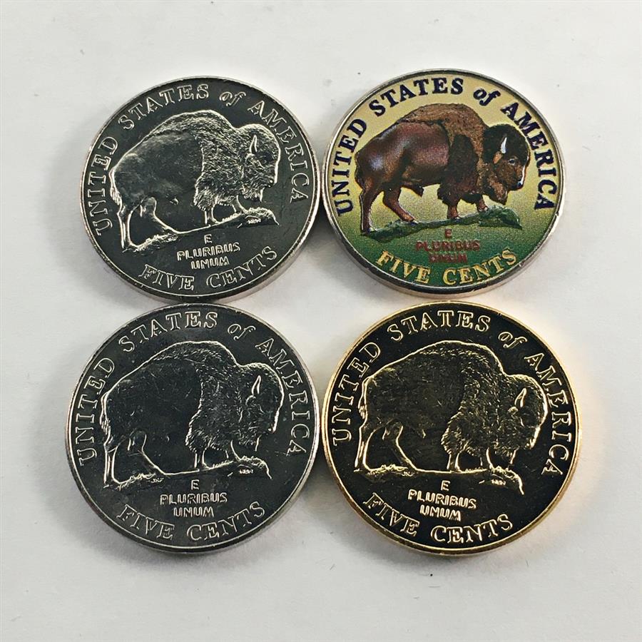 2005-P, D & S American Bison Commemorative Jefferson Nickels*24K Gold ...
