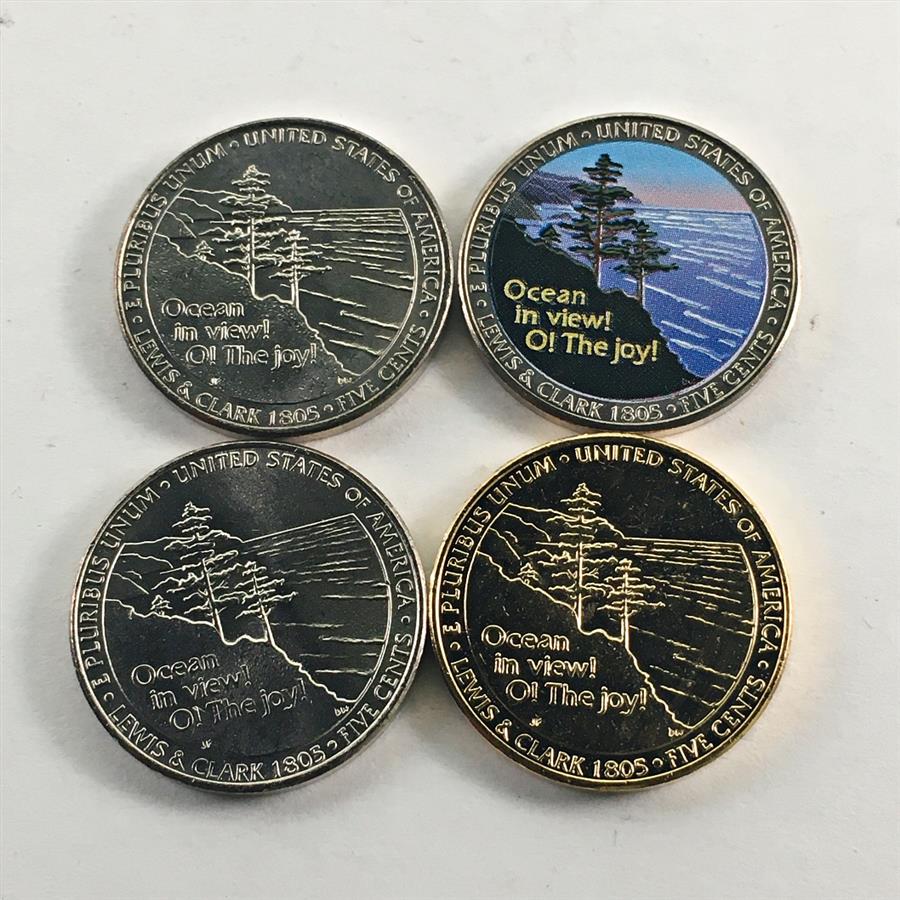 2005-P, D & S Ocean in View Commemorative Jefferson Nickels*24K Gold ...