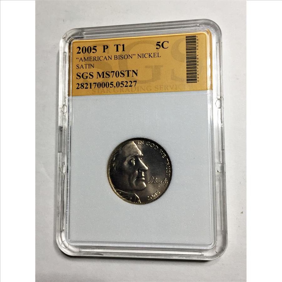 2005-P (type 1) American Bison Commemorative Jefferson Nickel*Graded ...