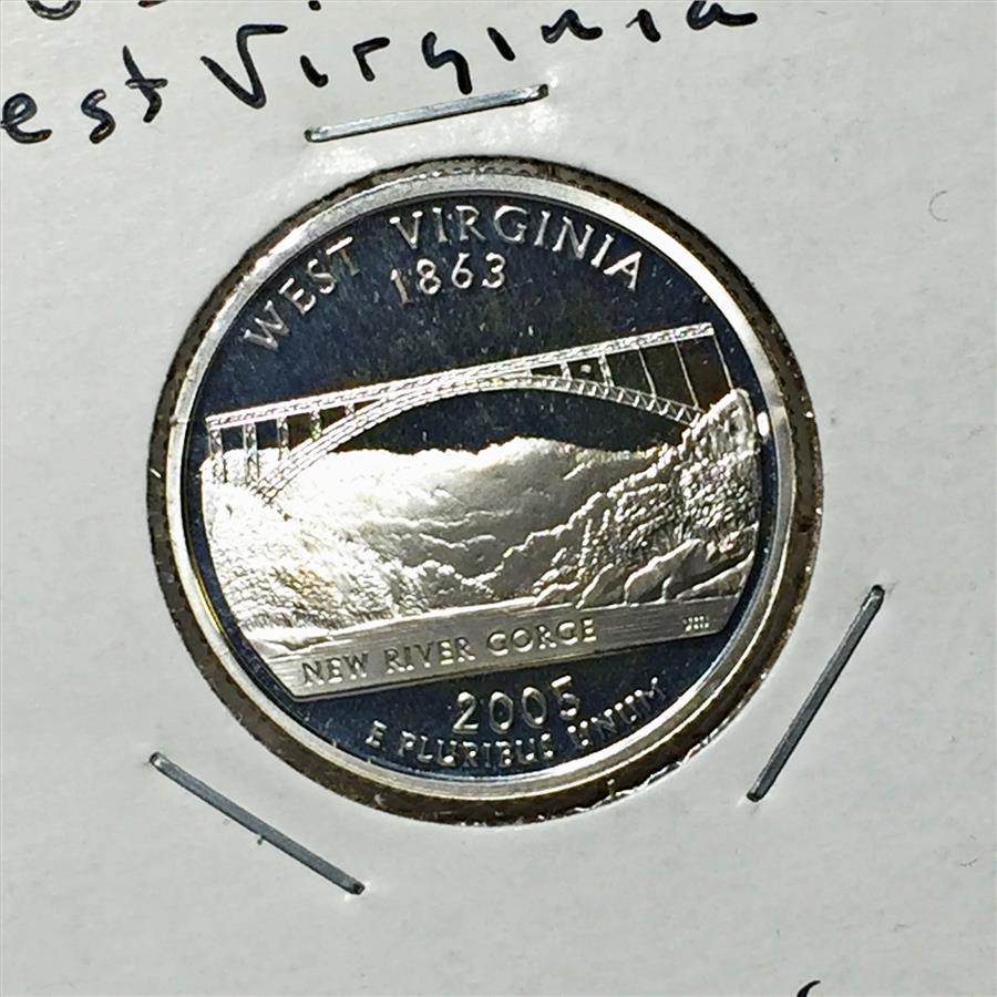 2005-S Proof Silver West Virginia State Commemorative Quarter*DCAM ...