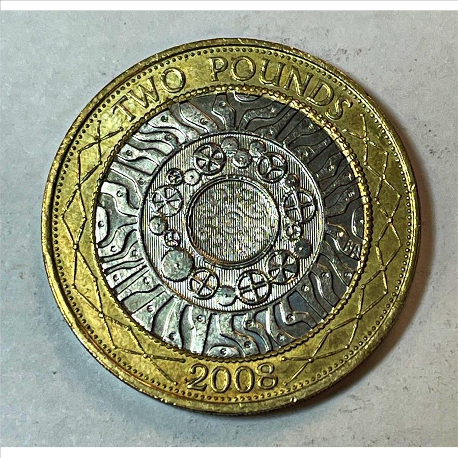 2008 Great Britain 2 Pound Coin Commemorating Iron Age, Industrial ...