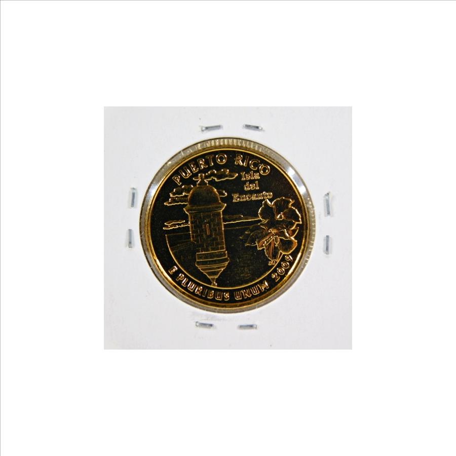2009-D 24K Gold Layered Puerto Rico Commemorative Quarter*Uncirculated ...