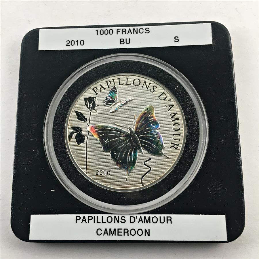 2010 Cameroon 1000 Francs Reverse Proof Sterling Silver Hologram ...