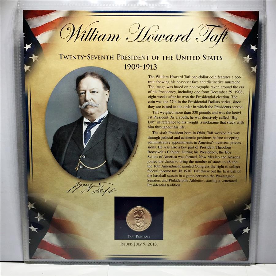 2013 William Howard Taft Uncirculated Commemorative Presidential Dollar ...