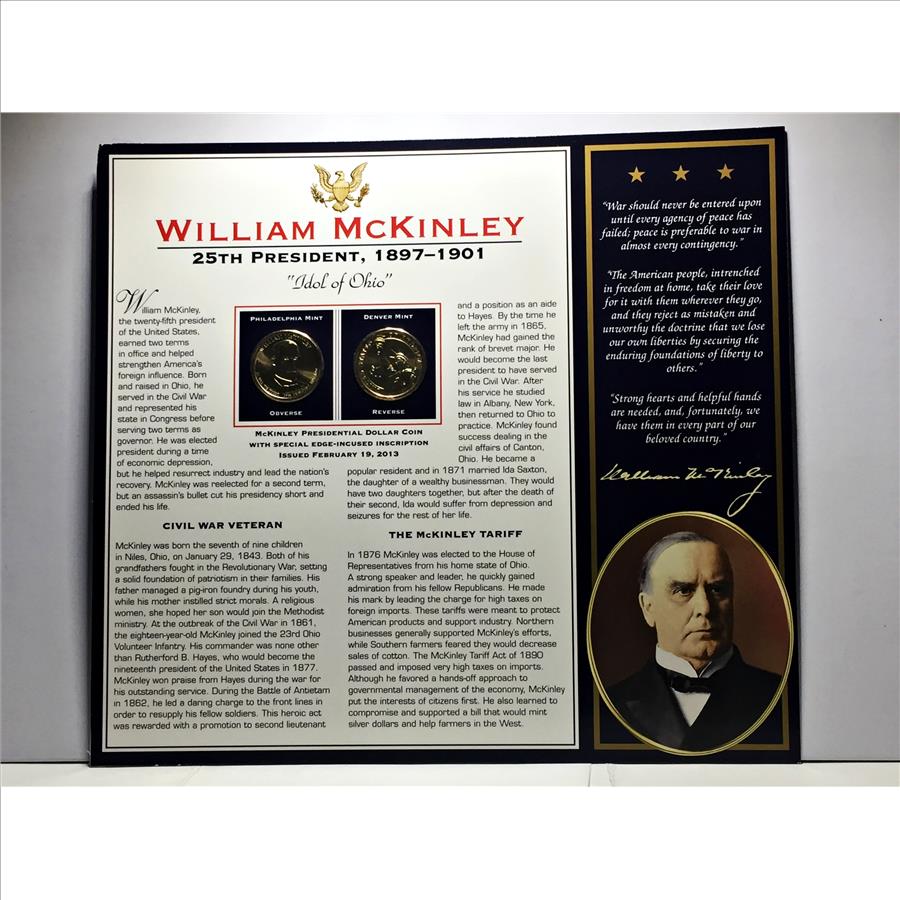 2013-P & D William McKinley Uncirculated Commemorative Presidential ...