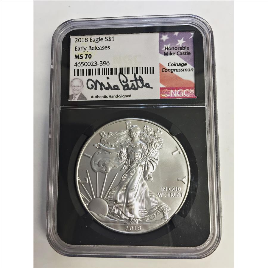 2018 American Silver Eagles*EARLY RELEASES*Signed by Honorable Mike ...
