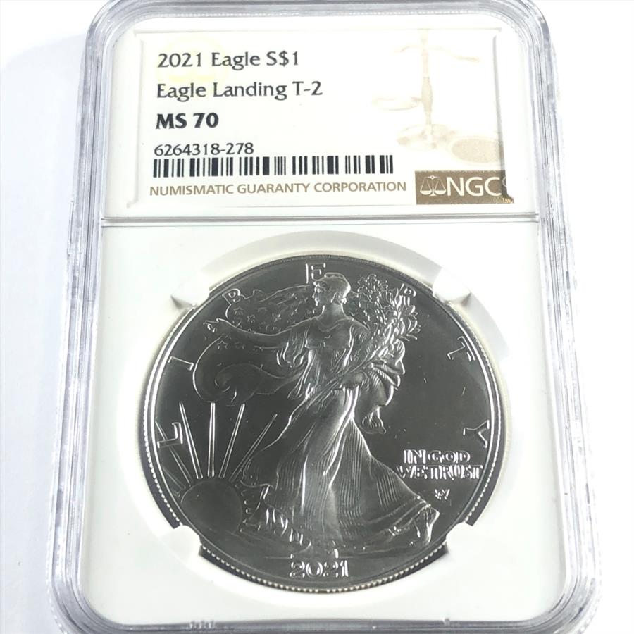2021 American Silver Eagle*Type 2*Graded MS70 by NGC*1oz .999 Fine Silver | Property Room